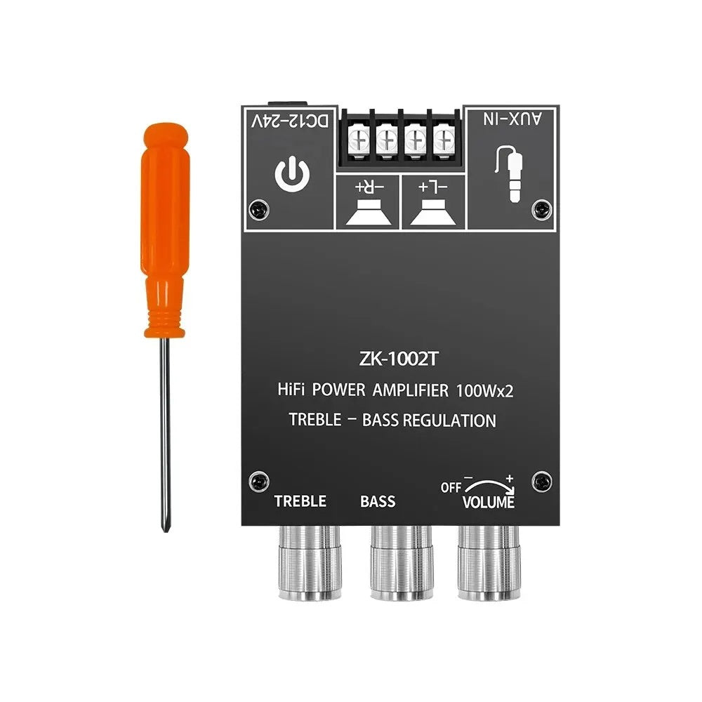 Audio Amplifier Board ZK-502T Bluetooth 5.0 50W+50W 2.0 Channel AUX BT ...