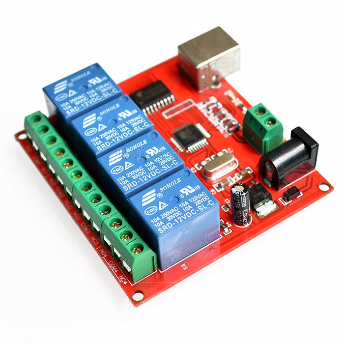The 4-way control switch 12V computer USB drive- relay module PC Intel ...