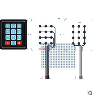 3 * 4 matrix keyboard membrane keyboard Microprocessor Keyboard contro ...