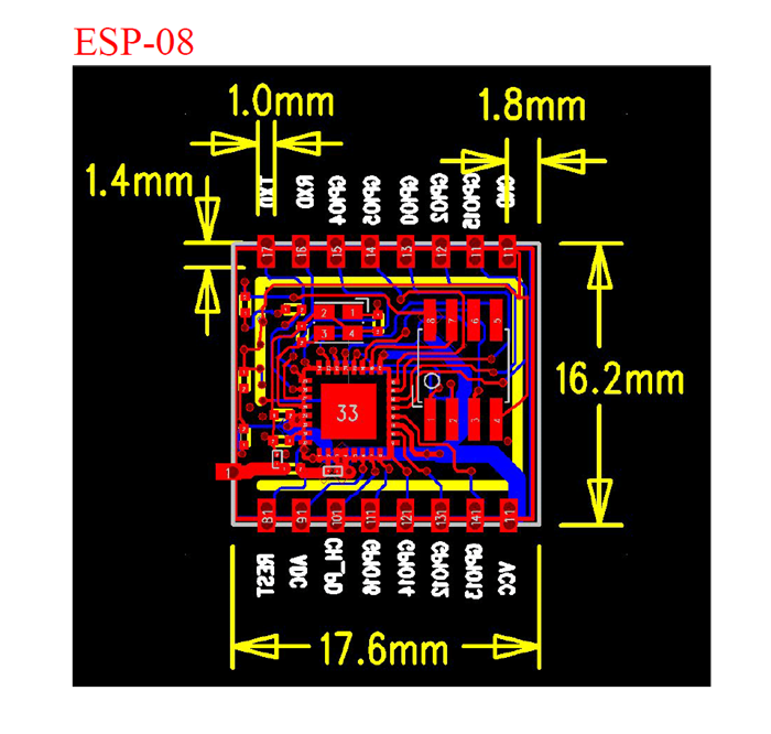 ESP8266 serial WIFI module Model ESP-08 – Inkocean Technologies