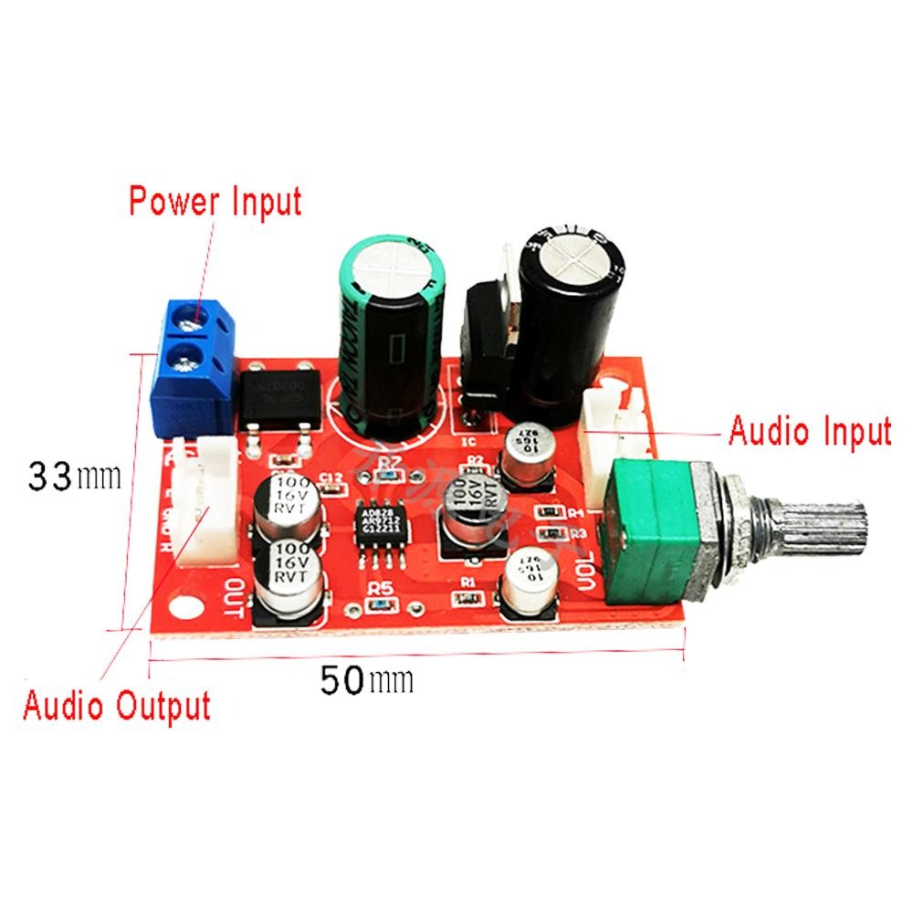 IOT-Audios AD828 Op Amp Preamplifier Board Single Power Supply Power A ...